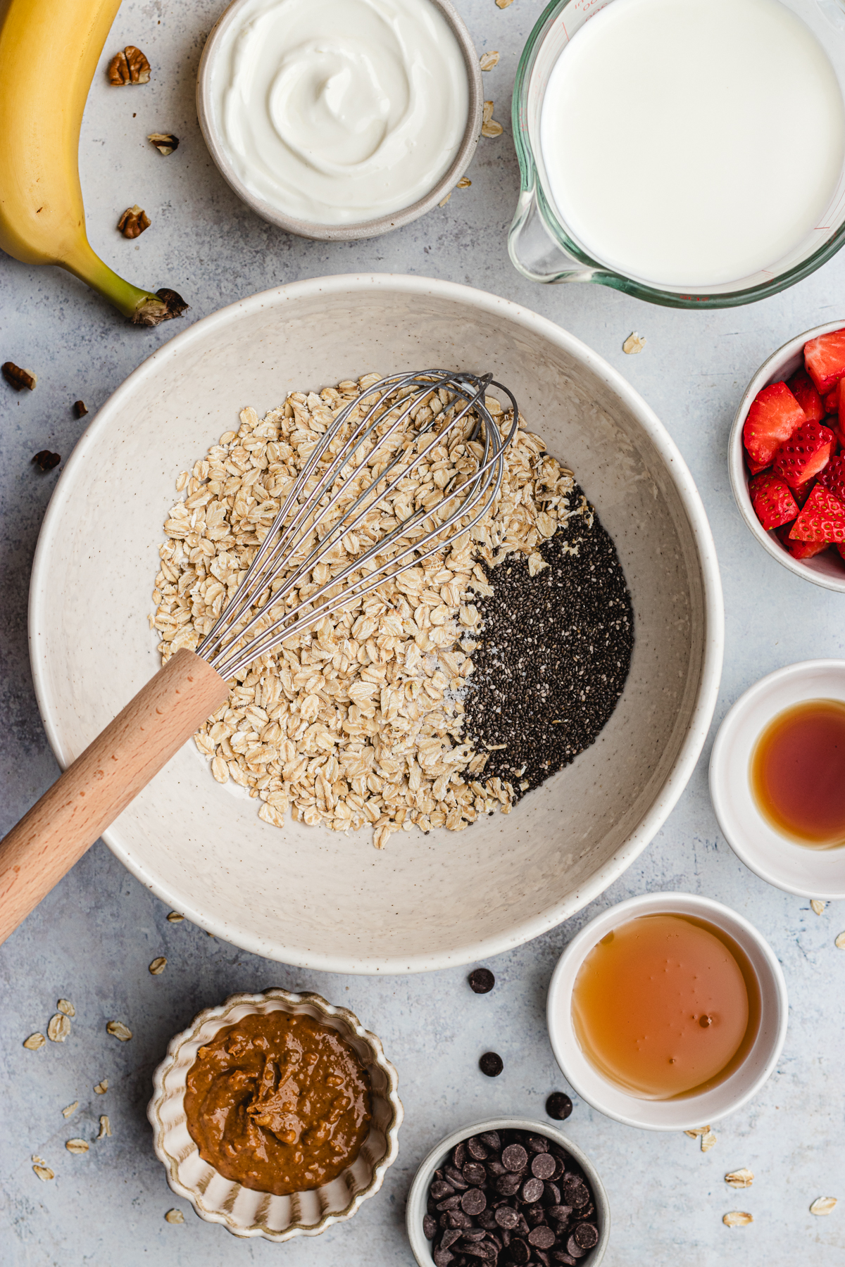 Banana Split Overnight Oats The Delicious Plate
