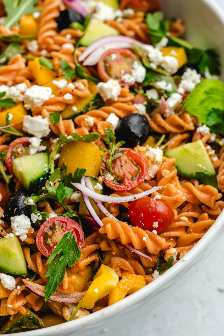 Red lentil pasta salad - The Delicious plate