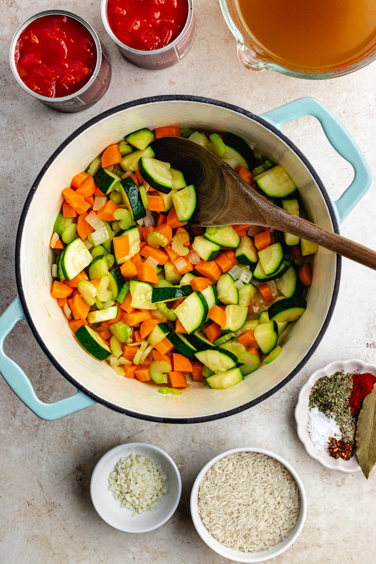 Vegetable Rice Soup - The Delicious plate